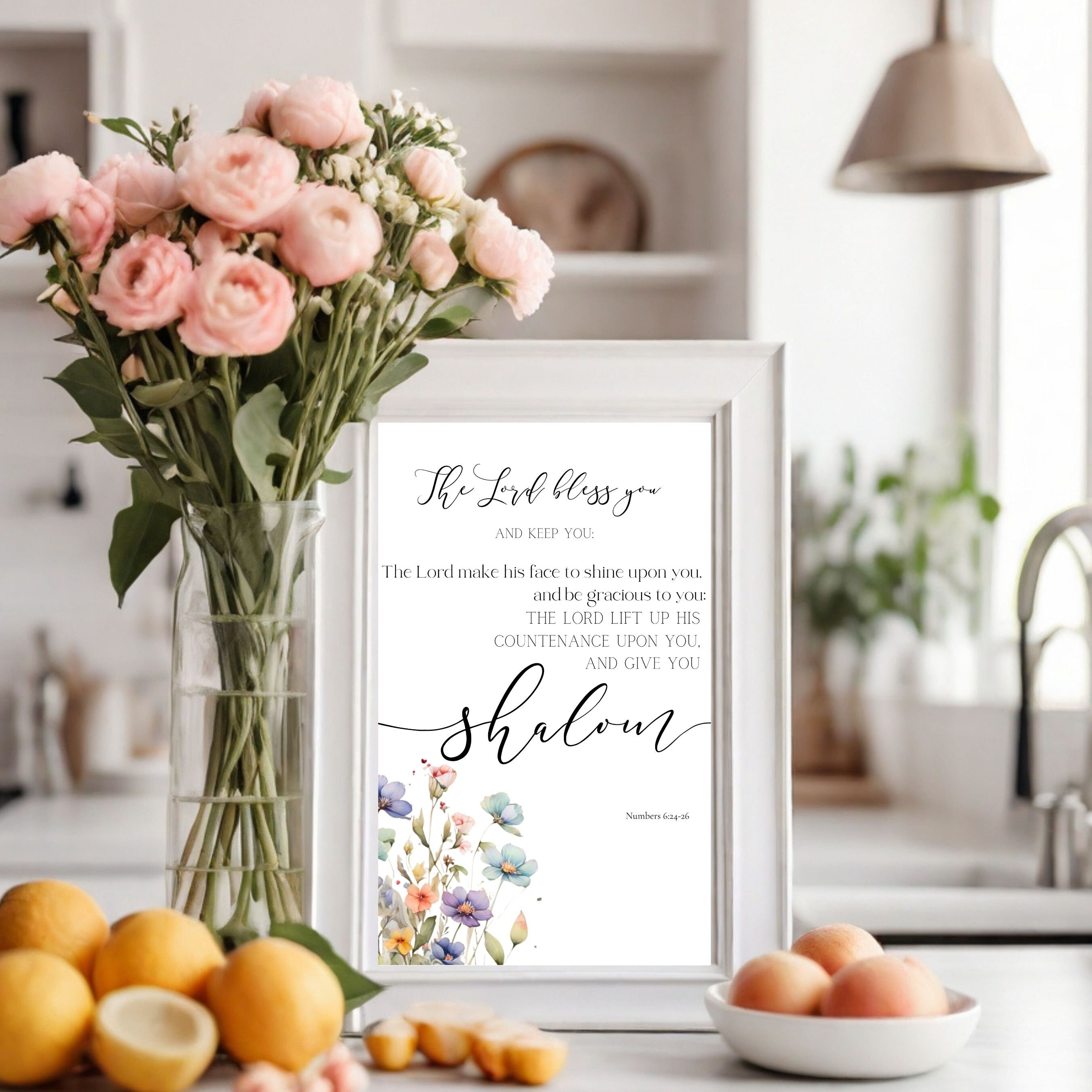 Aaronic Blessing Bible Verse Wall Art Scripture Print Download ...