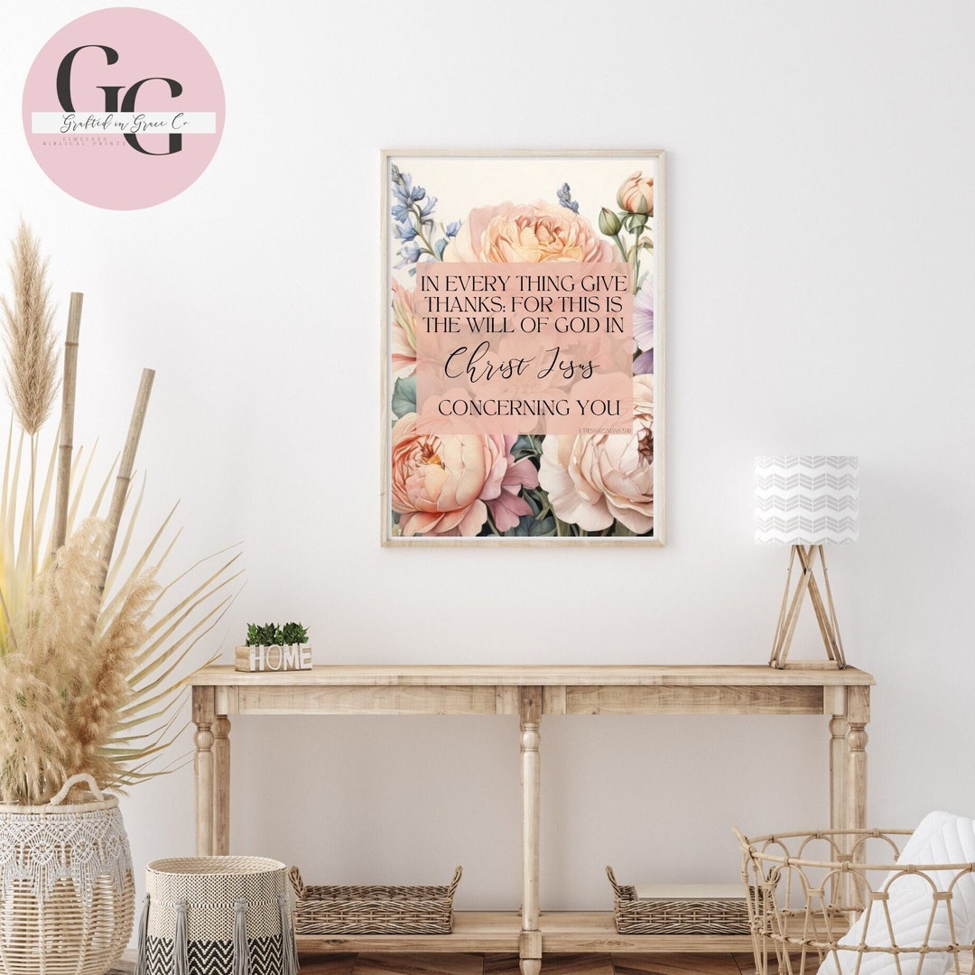 Bible Verse Wall Art, Gratitude Blessing Scripture Print, Uplifting ...