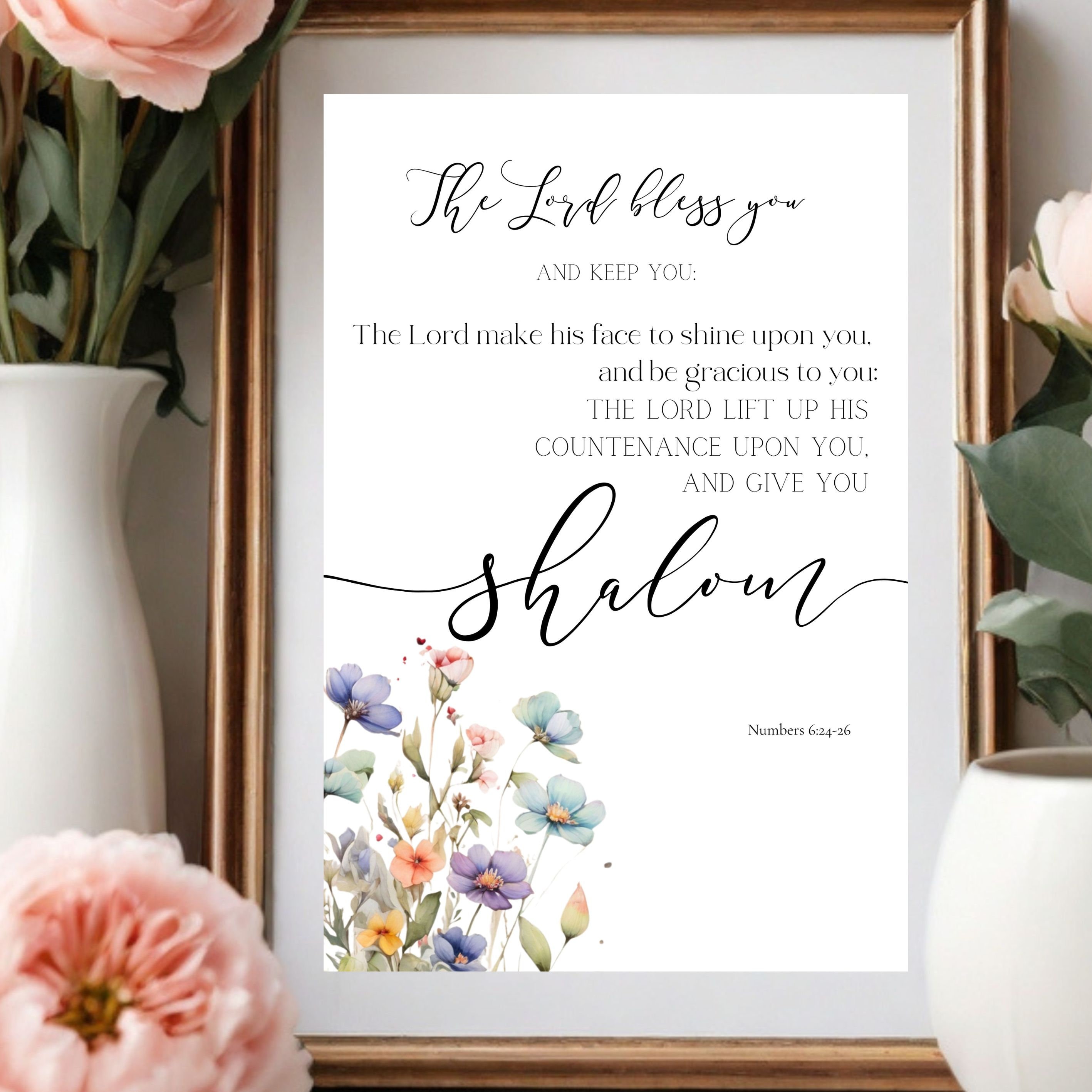 Aaronic Blessing Bible Verse Wall Art Scripture Print Download ...