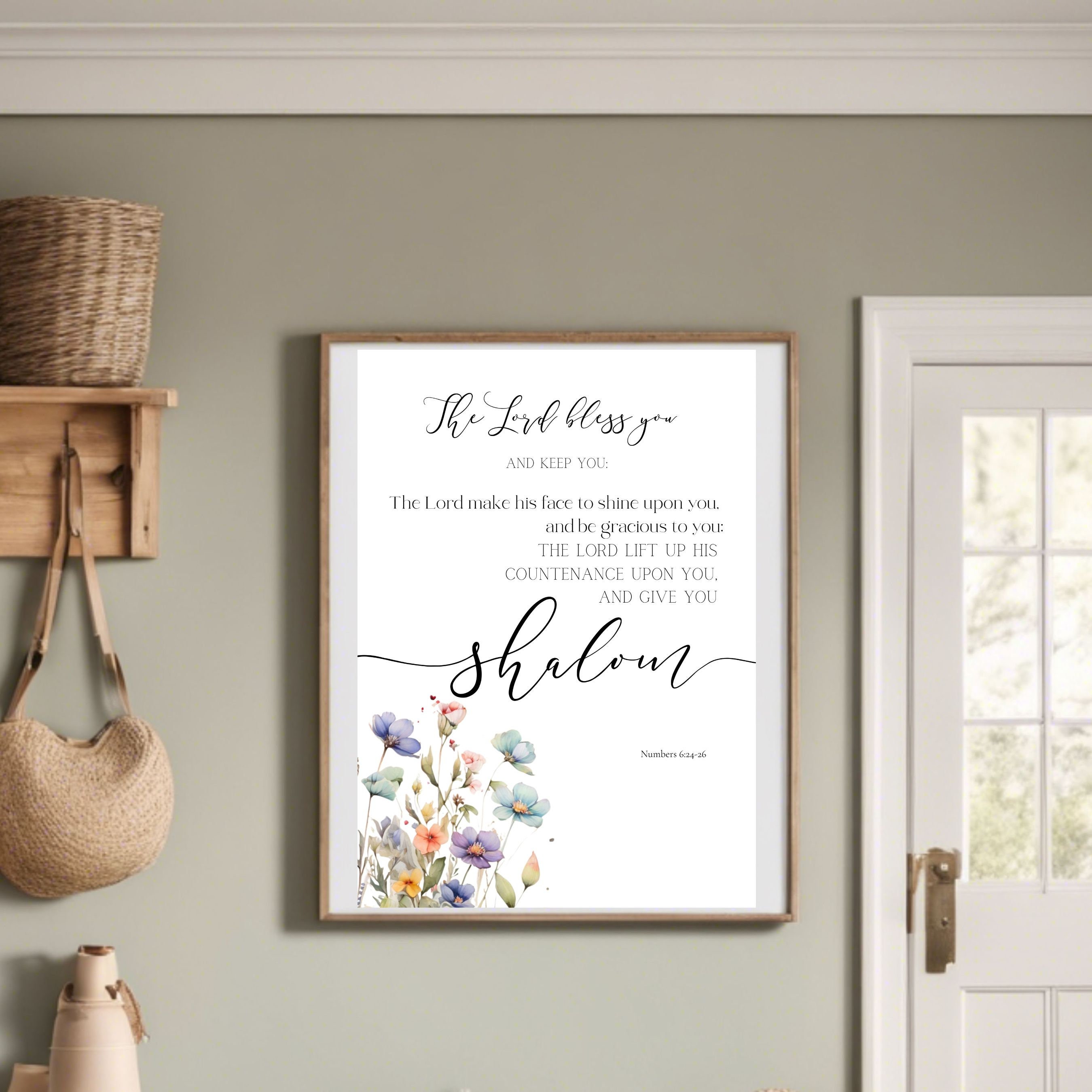 Aaronic Blessing Bible Verse Wall Art Scripture Print Download ...