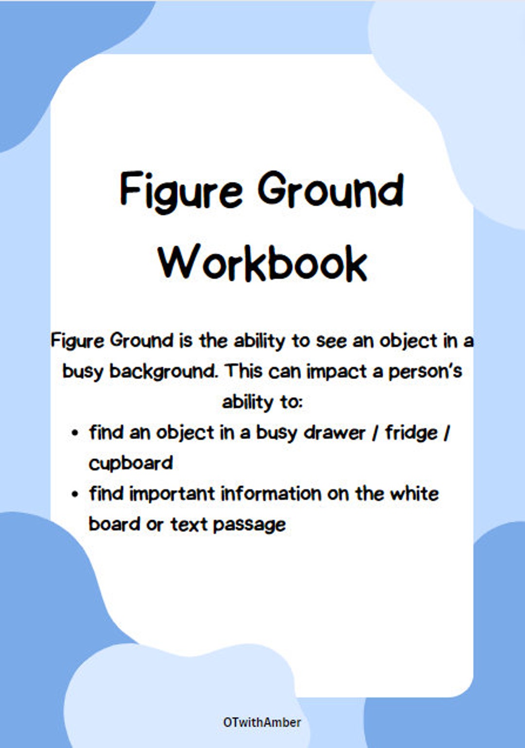 Visual Perception Workbook - Figure Ground - Etsy