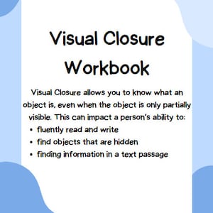 Visual Perception Workbook: Visual Closure - Etsy