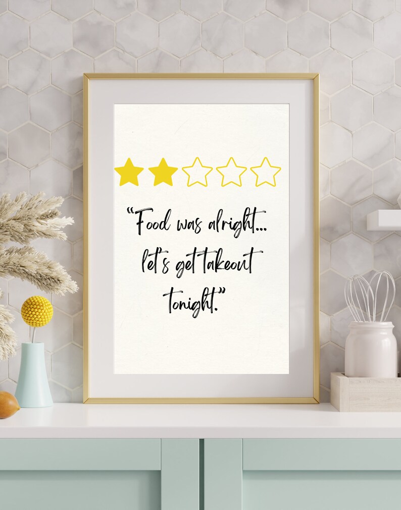 Food Was Alright Printable Aesthetic Kitchen Decor Cute Cooking Art ...