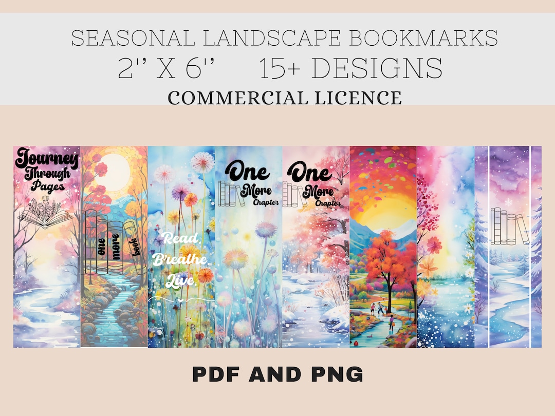 Seasonal Landscape Book Mark Png Winter Bookmark Winter Book Mark Fall ...