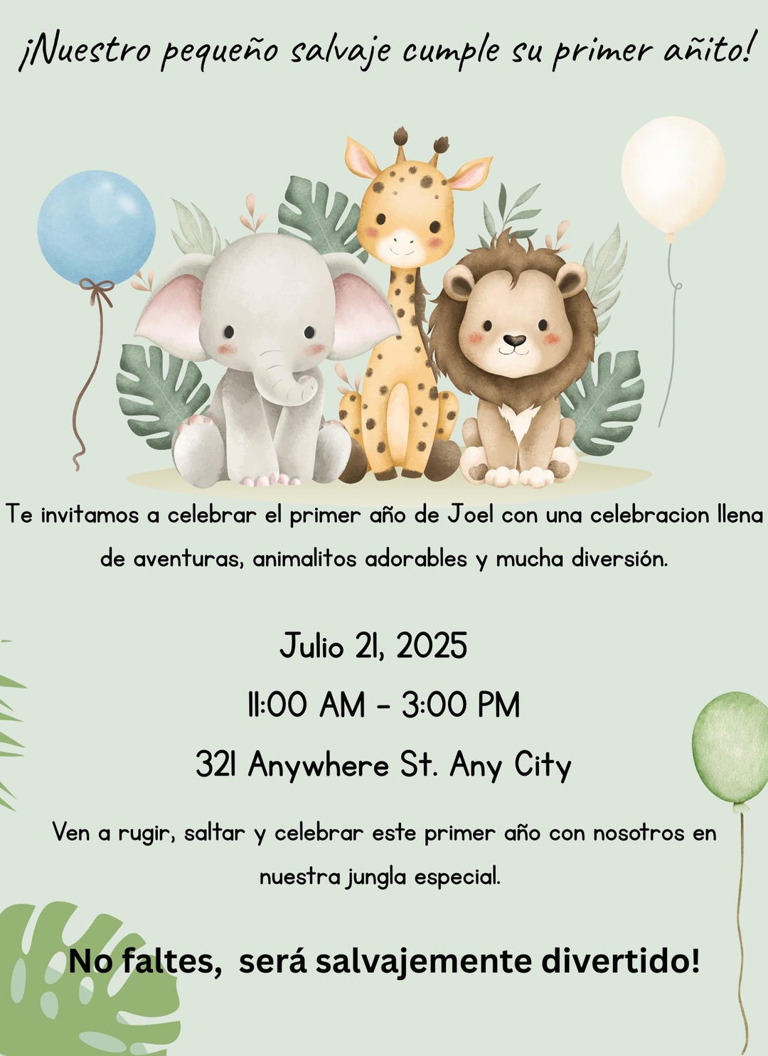 Safari Invitation - Etsy