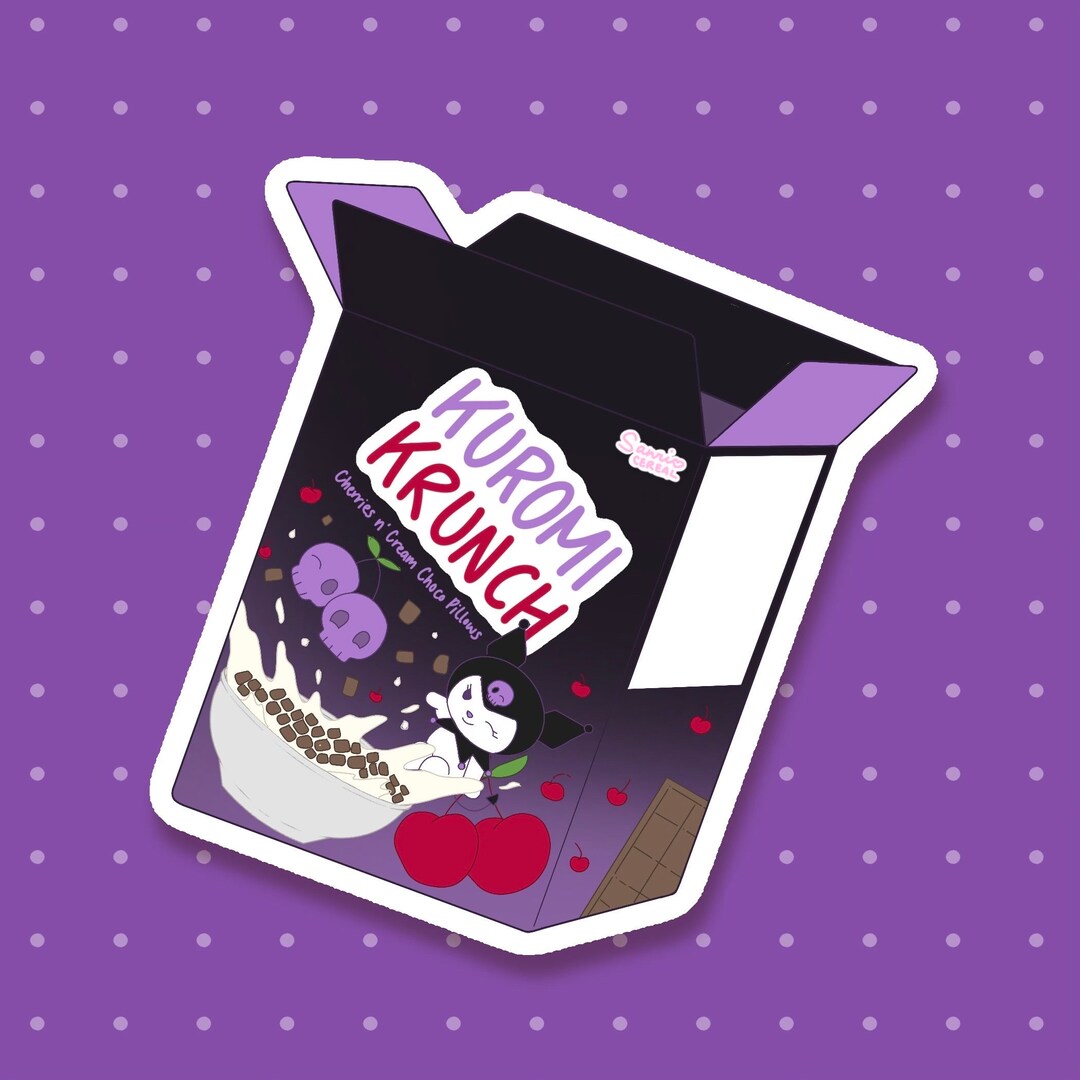Cute Sanrio Kurumi Vinyl Cereal Sticker Die Cut Kawaii Sticker Laptop ...