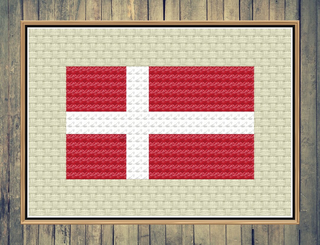 Denmark Flag Cross Stitch Pattern - Etsy