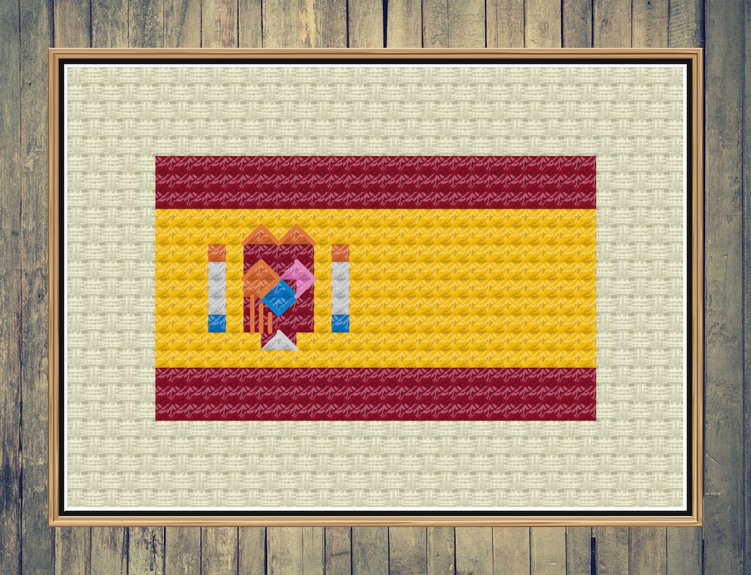 Spain Flag Cross Stitch Pattern - Etsy