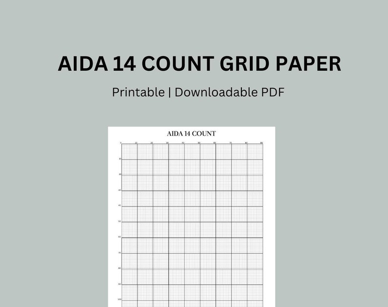 Printable Aida 14 Count Grid Template - Etsy