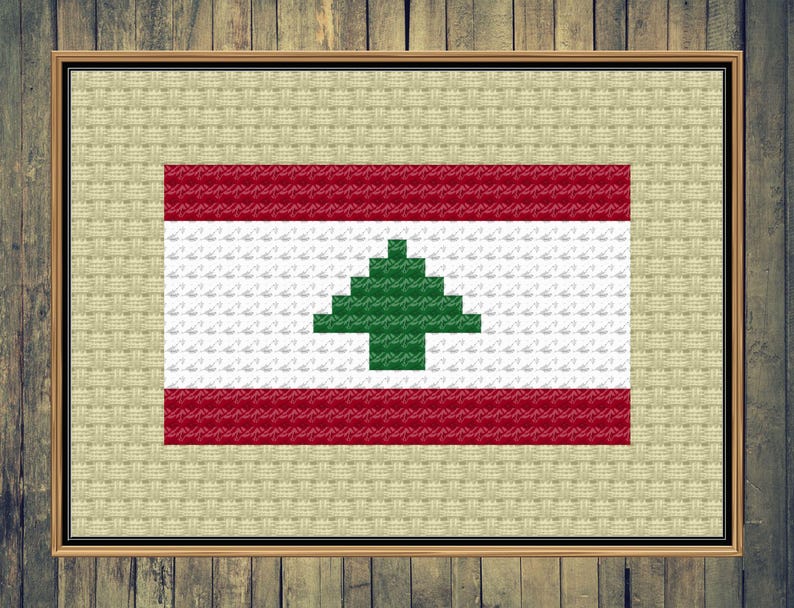 Lebanon Flag Cross Stitch Pattern - Etsy