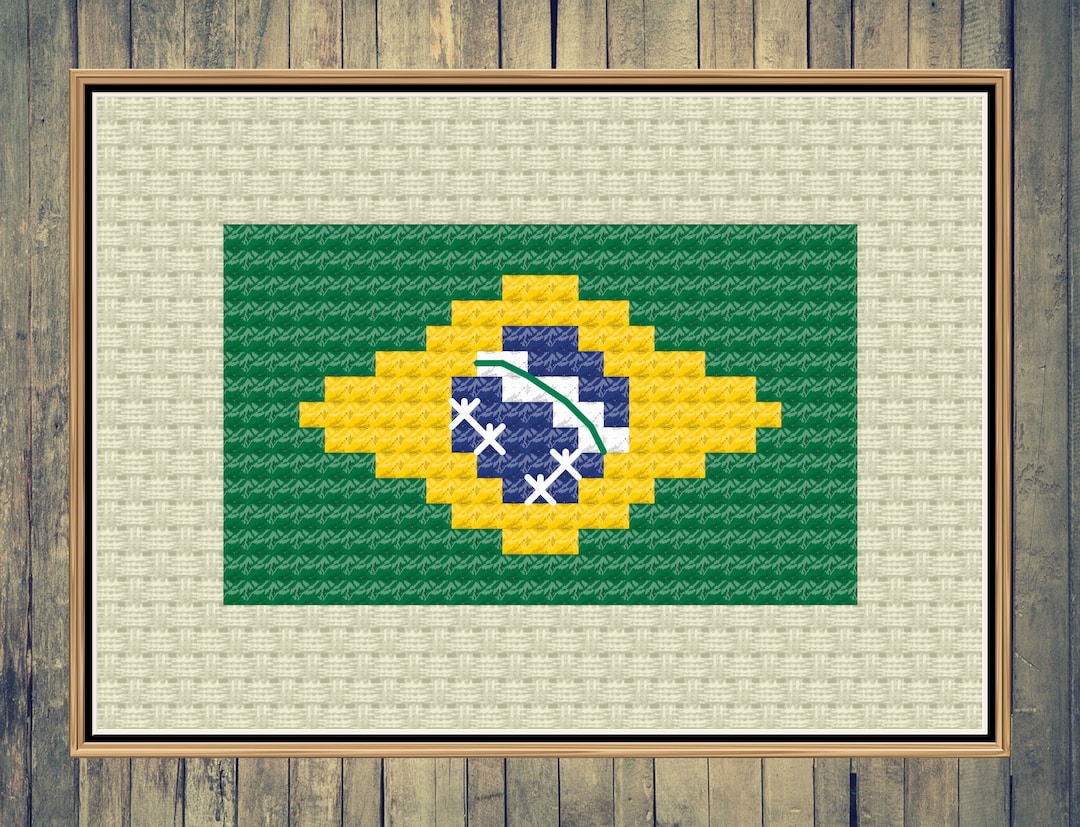 Brazil Flag Cross Stitch Pattern - Etsy