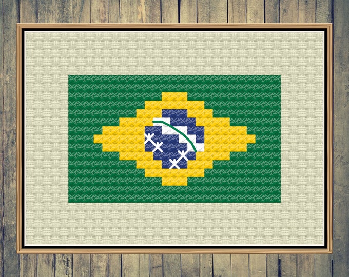 BRAZIL Map Modern Cross Stitch Pattern. Brazil Art. Carnaval Gift ...