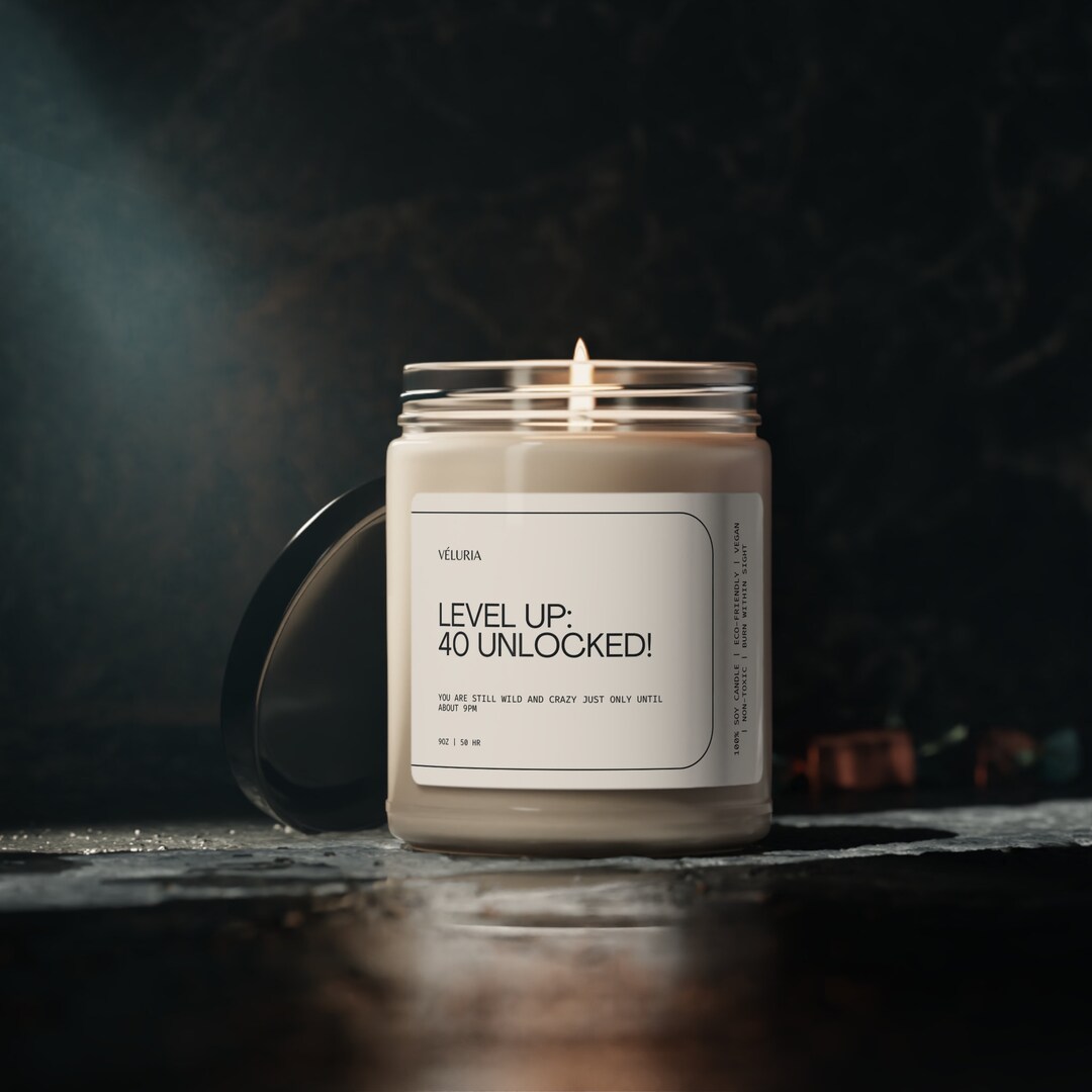 Level Up: 40 Unlocked Scented Soy Wax Candle 9oz Unique Gift for ...