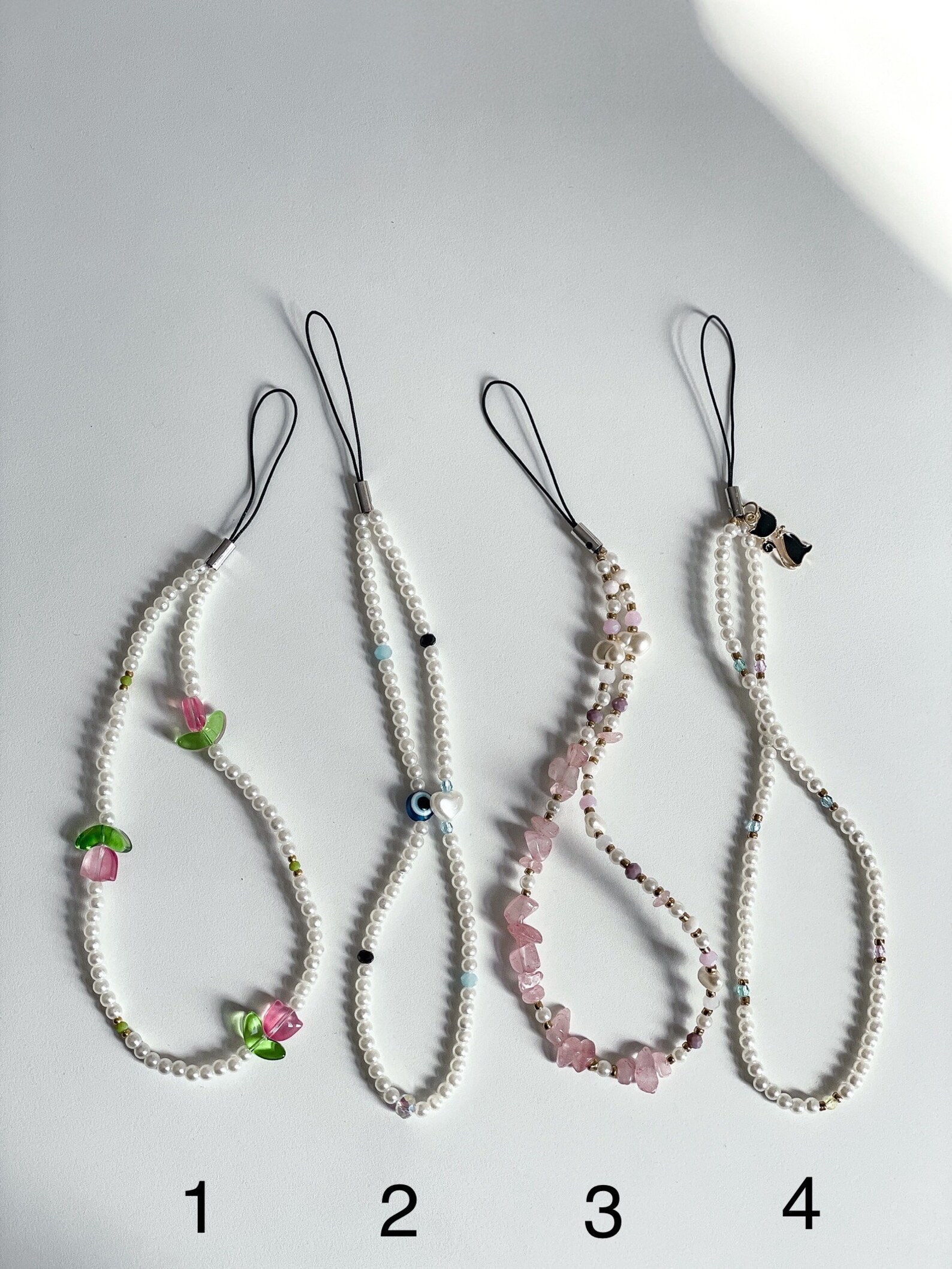 Phone Charm Wristlet With Gemstones and Beads, Keychain Lanyard, Cute ...