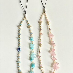 Phone Charm Wristlet With Gemstones and Beads, Keychain Lanyard, Cute ...