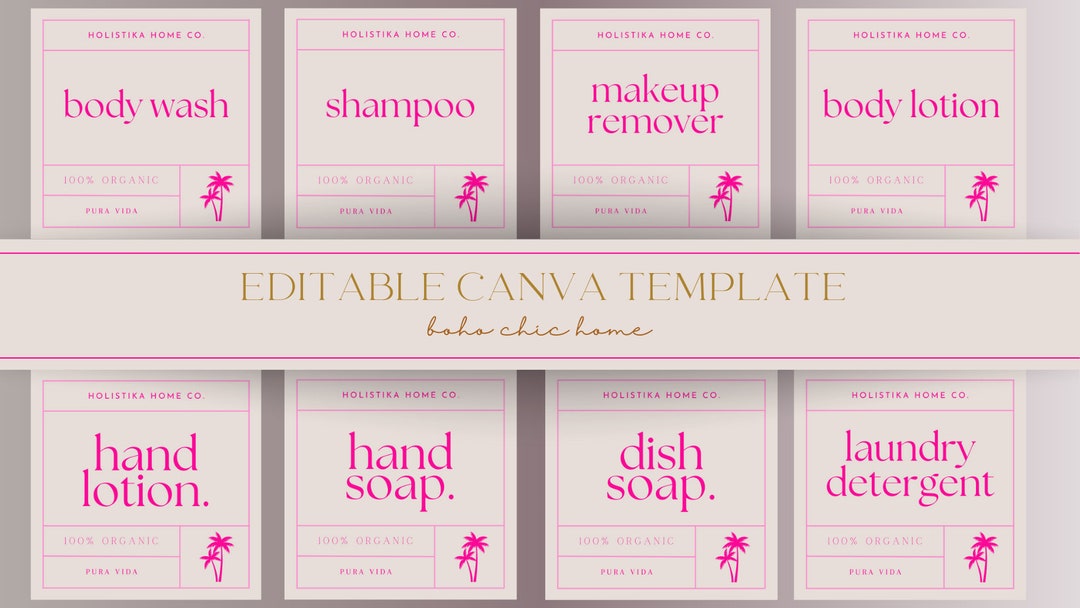 Preppy Beachy Palm Editable Labels Home Organization Bundle - Etsy