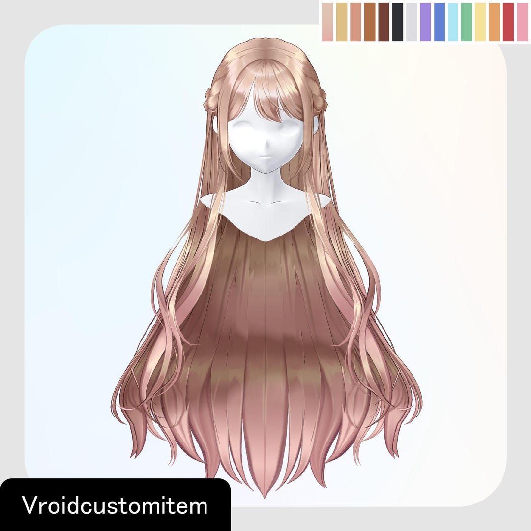 Vroidstudio: Braided Half up (16 Colors Included) - Etsy
