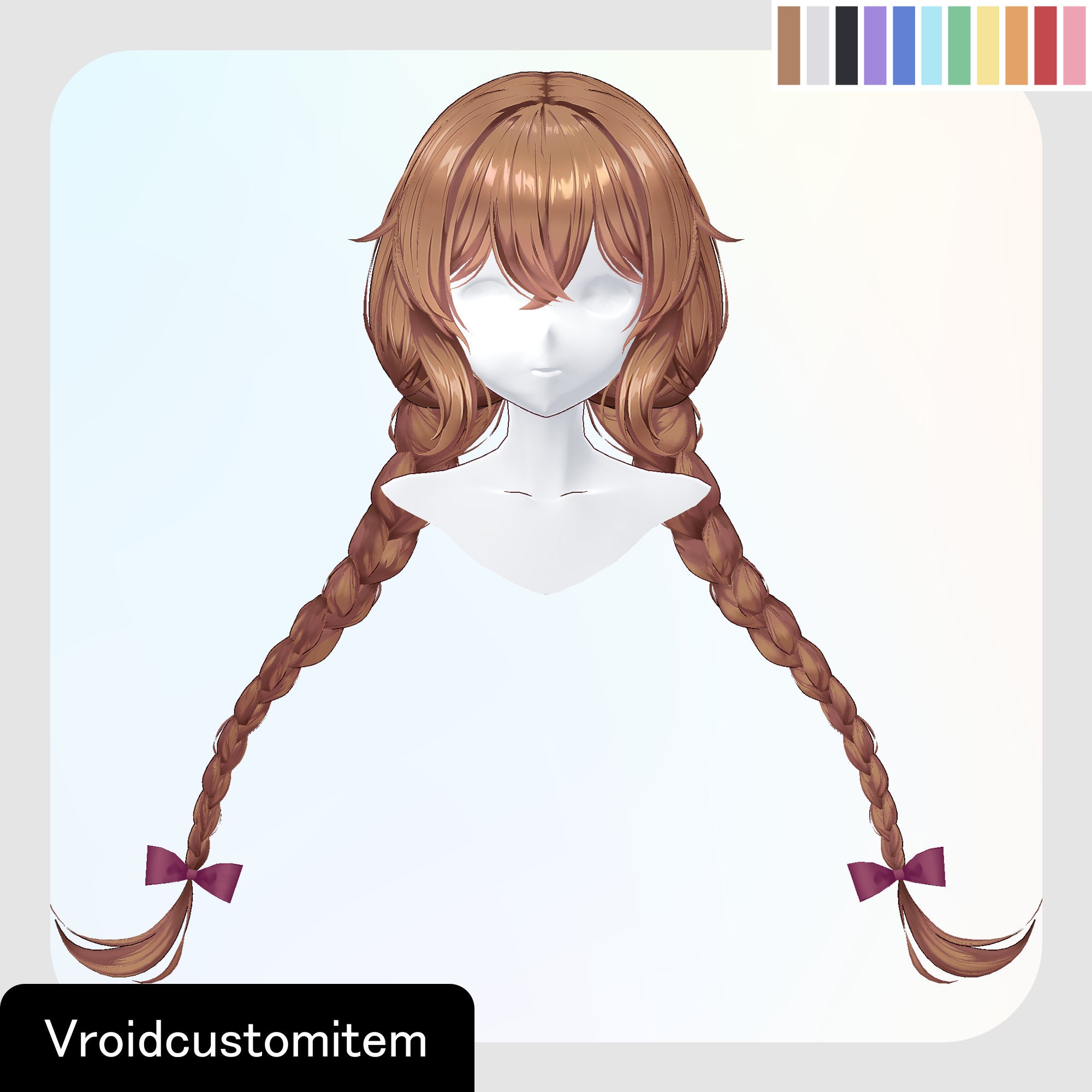 Vroidstudio: Charlotte's Braided Twin Tails (11 Colors Included) - Etsy