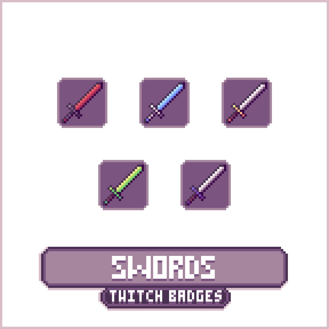 Pixel Twitch Badge: Swords - Etsy
