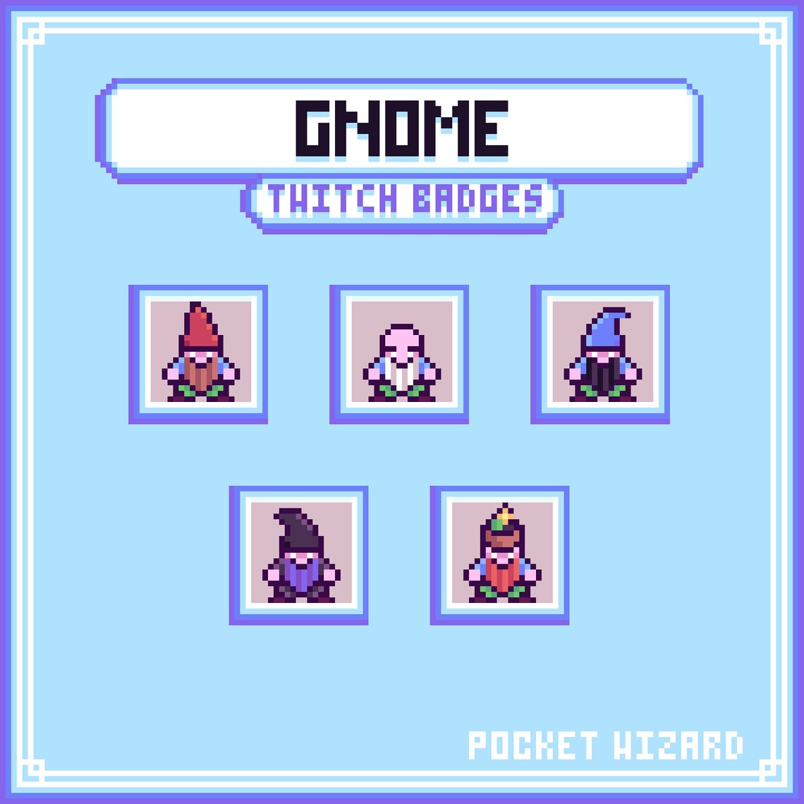 Pixel Twitch Badge: Gnomes - Etsy