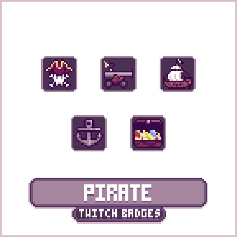 Pixel Twitch Badge: Pirate - Etsy