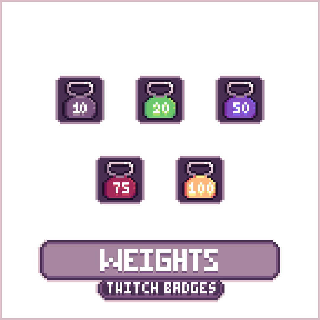 Pixel Twitch Badge: Weights - Etsy