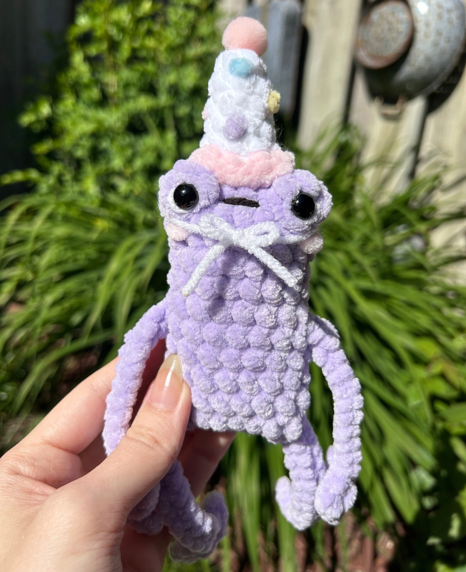 Crochet Birthday Party Leggy Frog Plush Stuffed Animal *made to Order ...