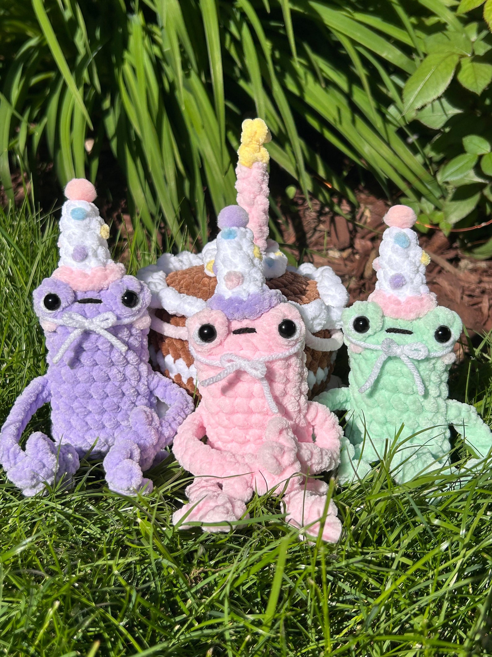 Crochet Birthday Party Leggy Frog Plush Stuffed Animal *made to Order ...