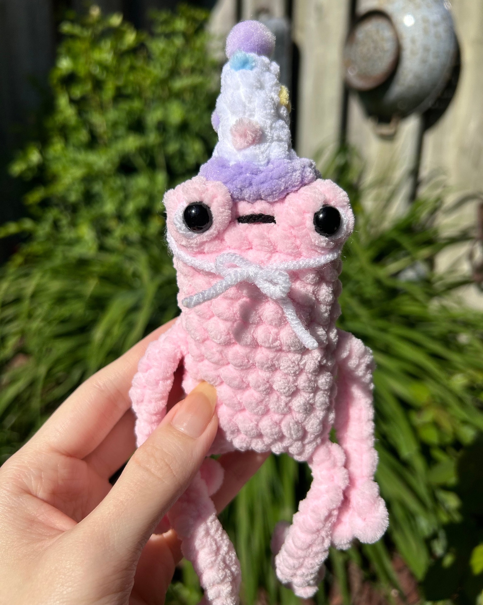Crochet Birthday Party Leggy Frog Plush Stuffed Animal *made to Order ...