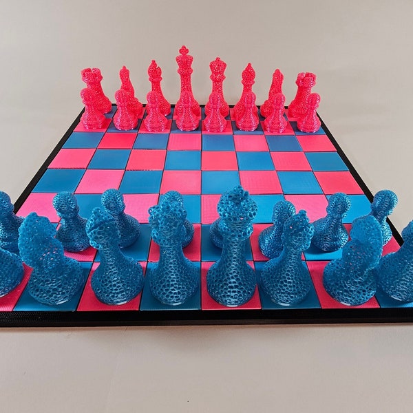 3d Printed Chess Set With Board - Etsy
