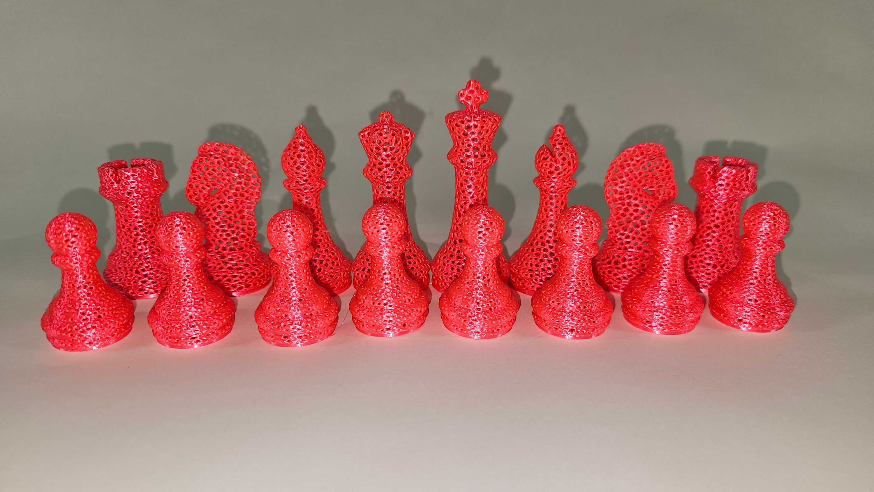 Handmade 3D Printed Chess Set - Voronoi Style Pieces - Customizable ...