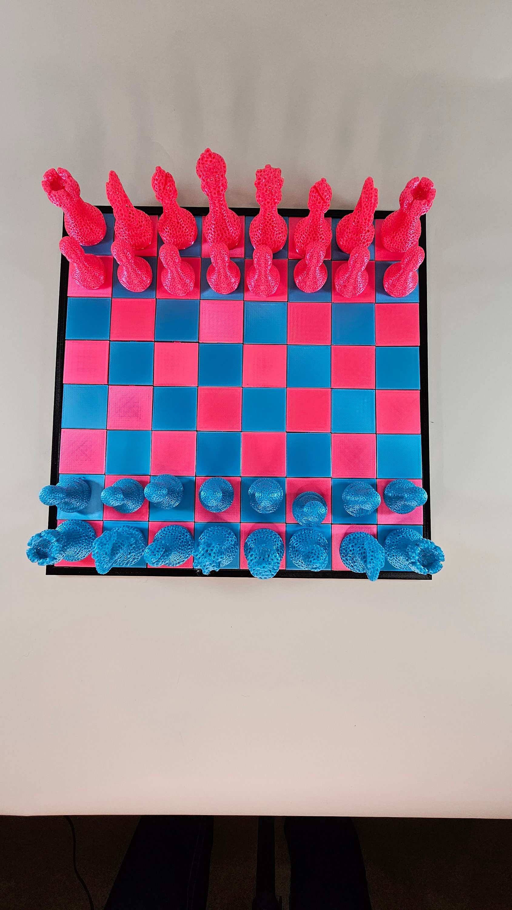 Handmade 3D Printed Chess Set - Voronoi Style Pieces - Customizable ...