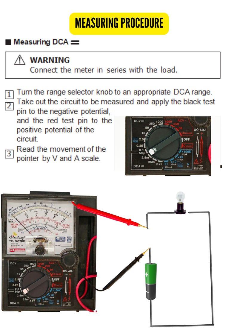 Multimeter for Beginners Guide: Broadway YX 360 TRD (PDF) - Etsy