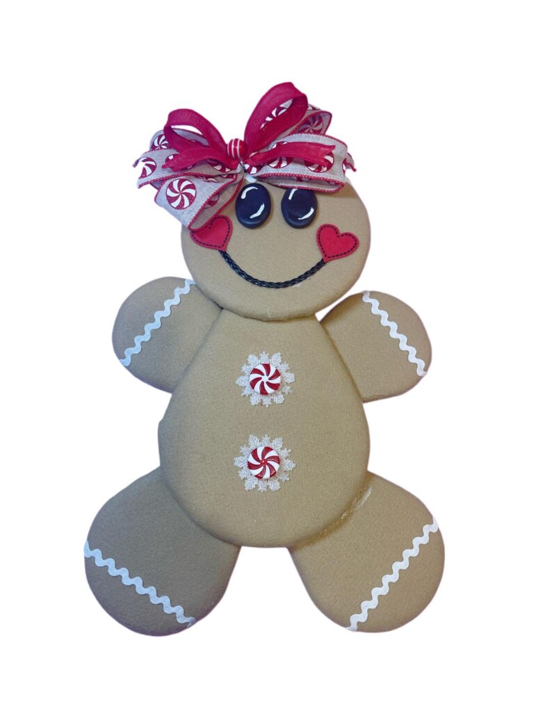 Handmade Gingerbread Girl ~ Gingerbread Wreath Attachment ~ Christmas ...