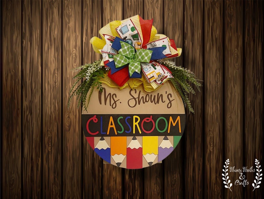 Teacher Door Sign, Classroom Hanger, School Wall Art, Back to School ...