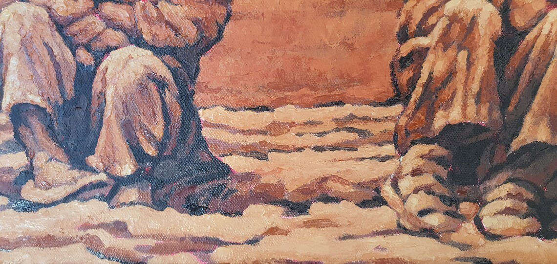 Oil on Canvas Board, Oil Painting, Lean on Me , Expressionism ...