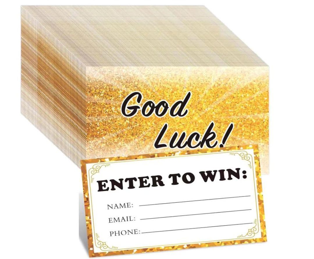 Enter to Win Cards Gold Raffle Tickets Entry Form Cards for Contests ...