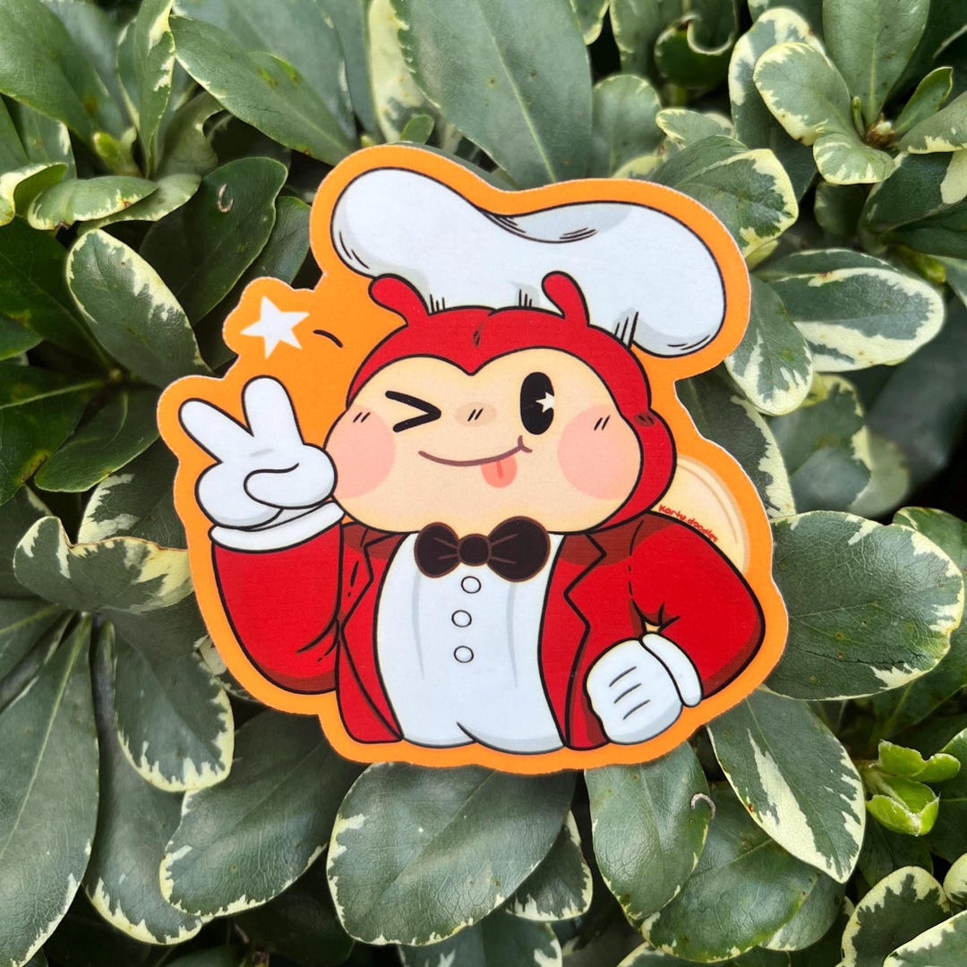 Cute Filipino Jollibee Vinyl Sticker | Funny Meme Fan-made Artwork (3x3 ...