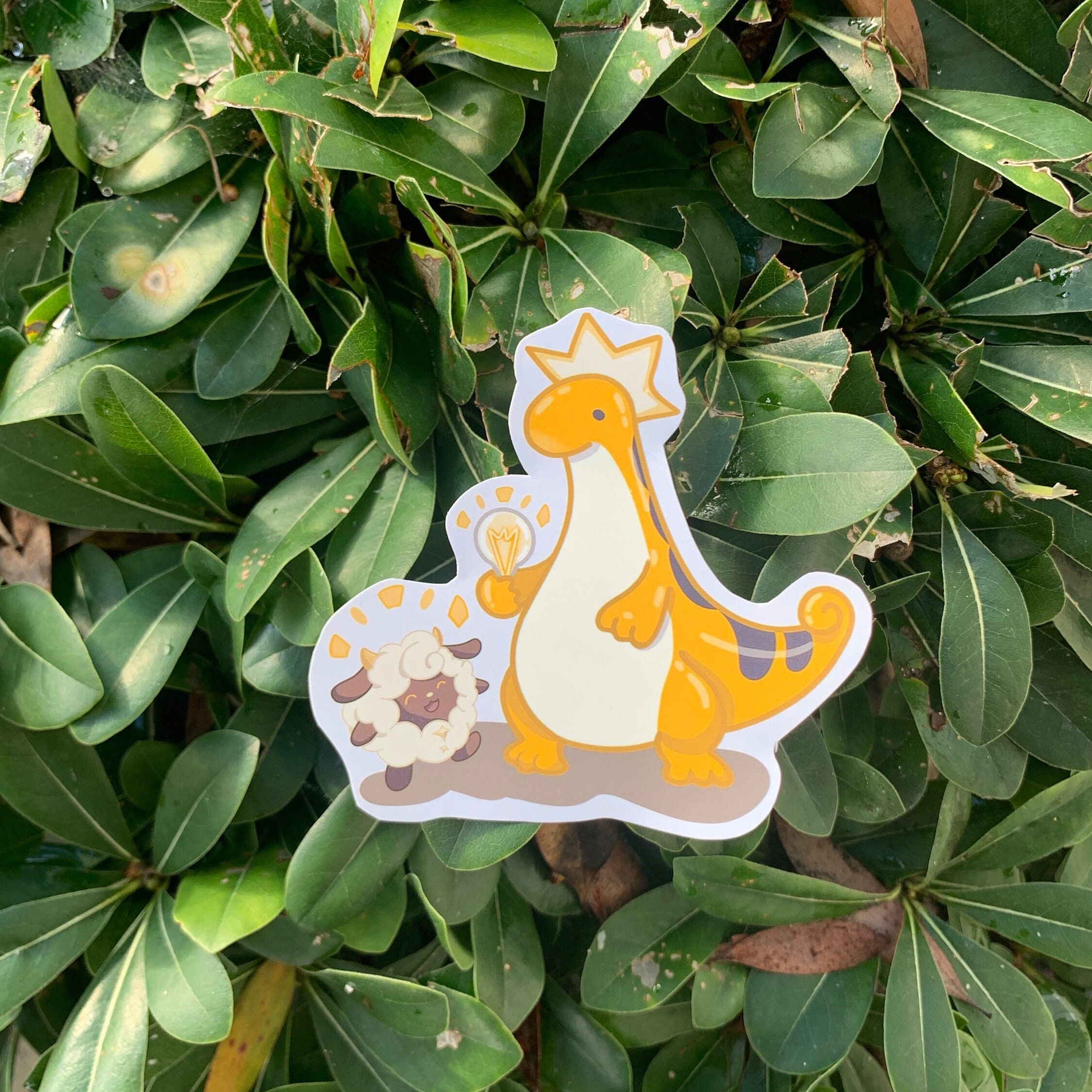 Palworld Relaxaurus Lux and Lamball | Vinyl Glossy Sticker | 3.5 X 3.5 ...