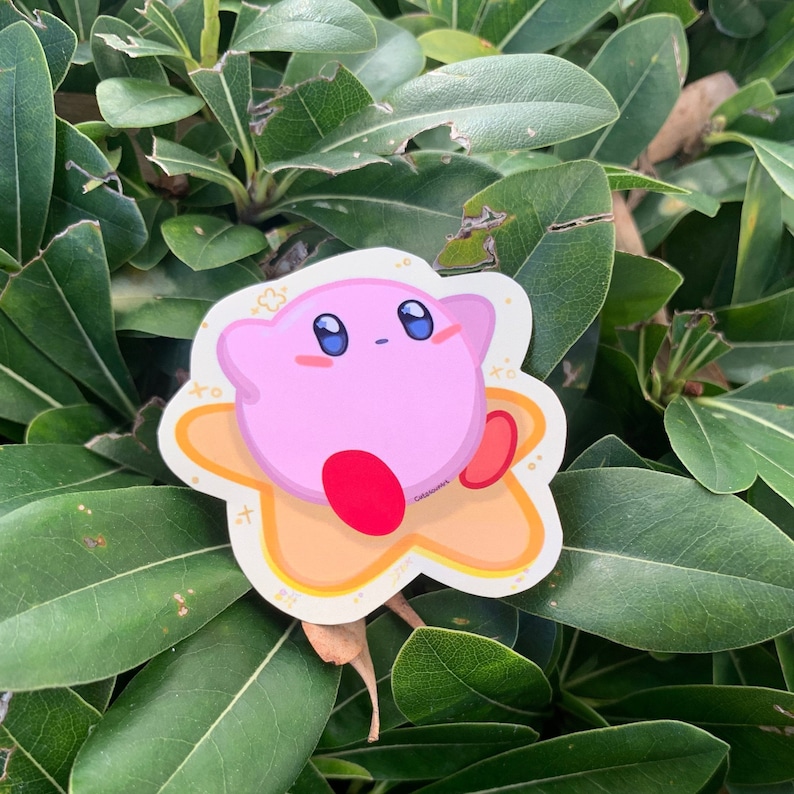Kirby Star | Vinyl Sticker | Glossy & Holographic |cute Kawaii Puff ...