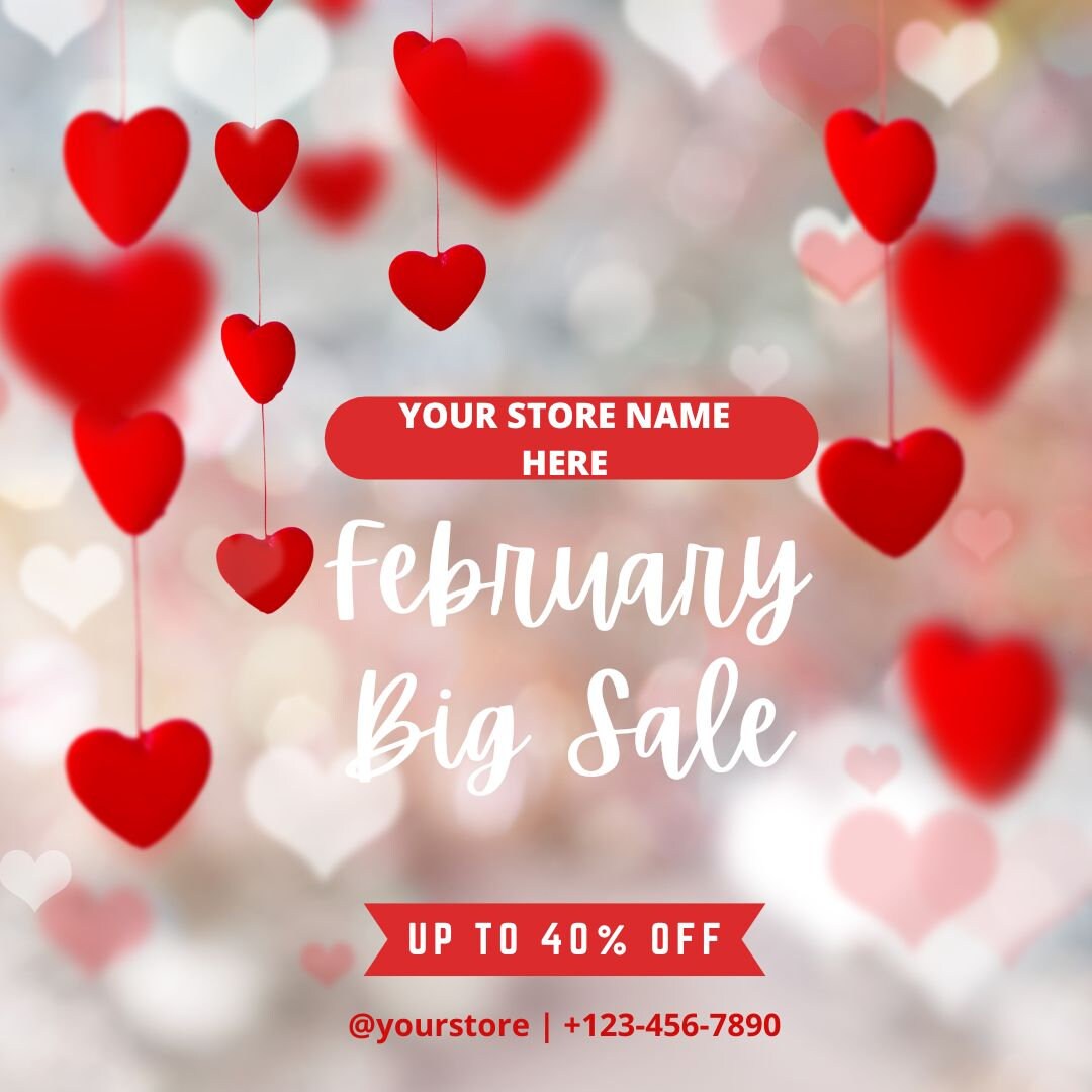 DIY Valentine Flyer, February Sale Flyer, Store Flyer, Discount Flyer ...