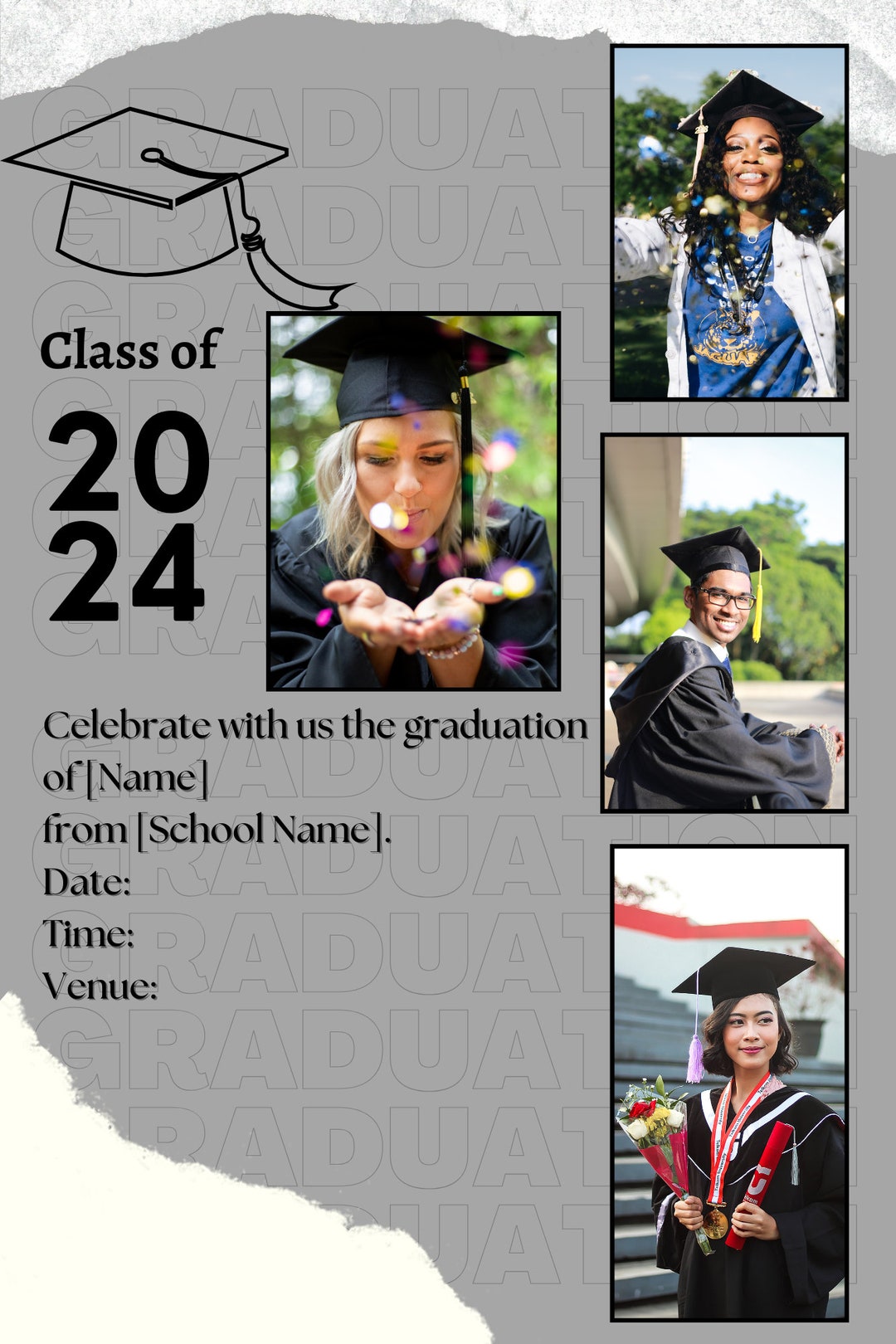 Collage Invitation, Gradparty, Class of 2024, Grad Party, Graduation ...