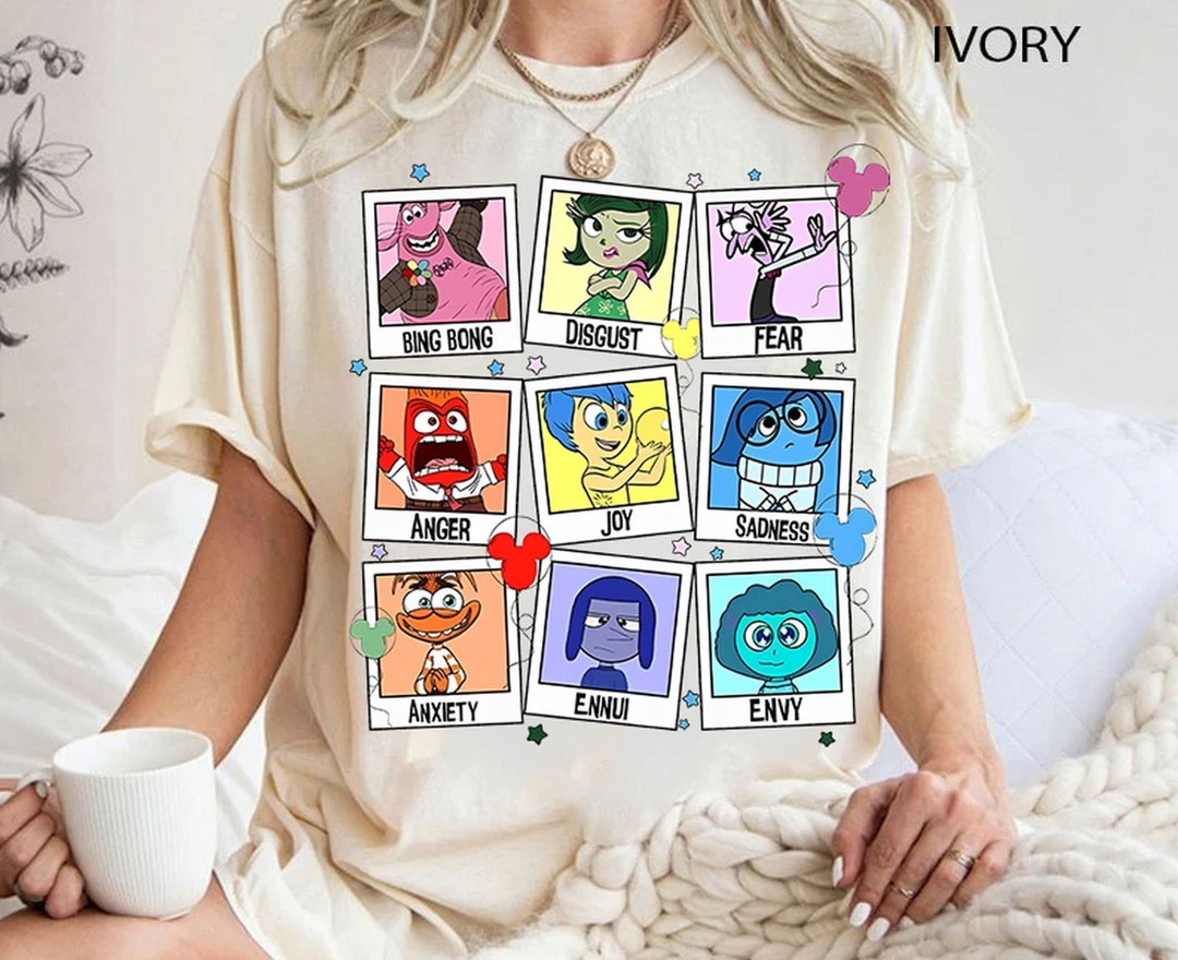 Cute Disney Pixar Inside Out Characters Shirt, Joy Sadness Anger Envy T ...
