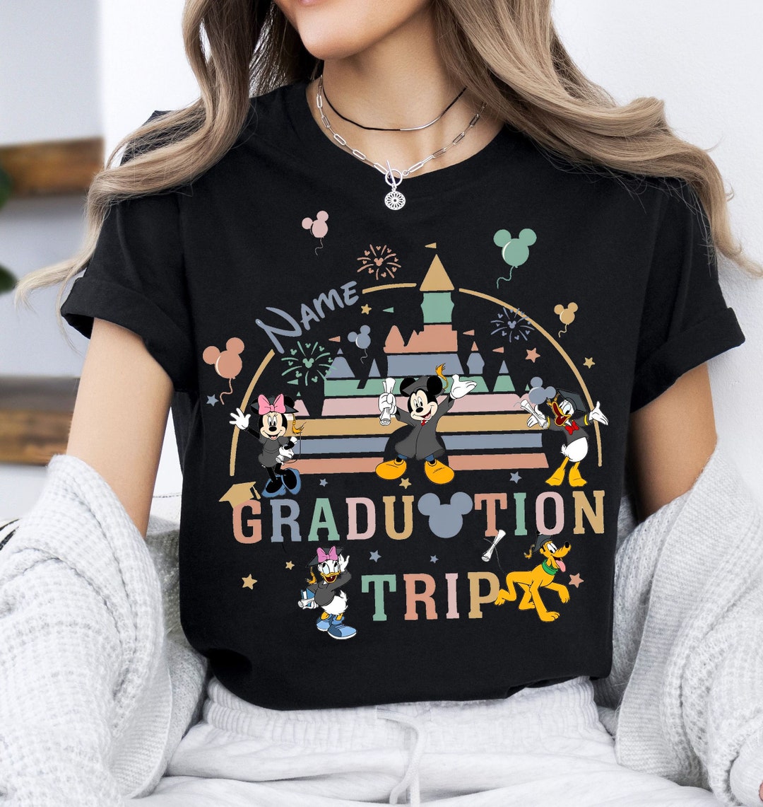 Personalized Disney Graduation 2024 Shirt, Funny Mickey and Friends T-shirt, Disney Grad Trip ...