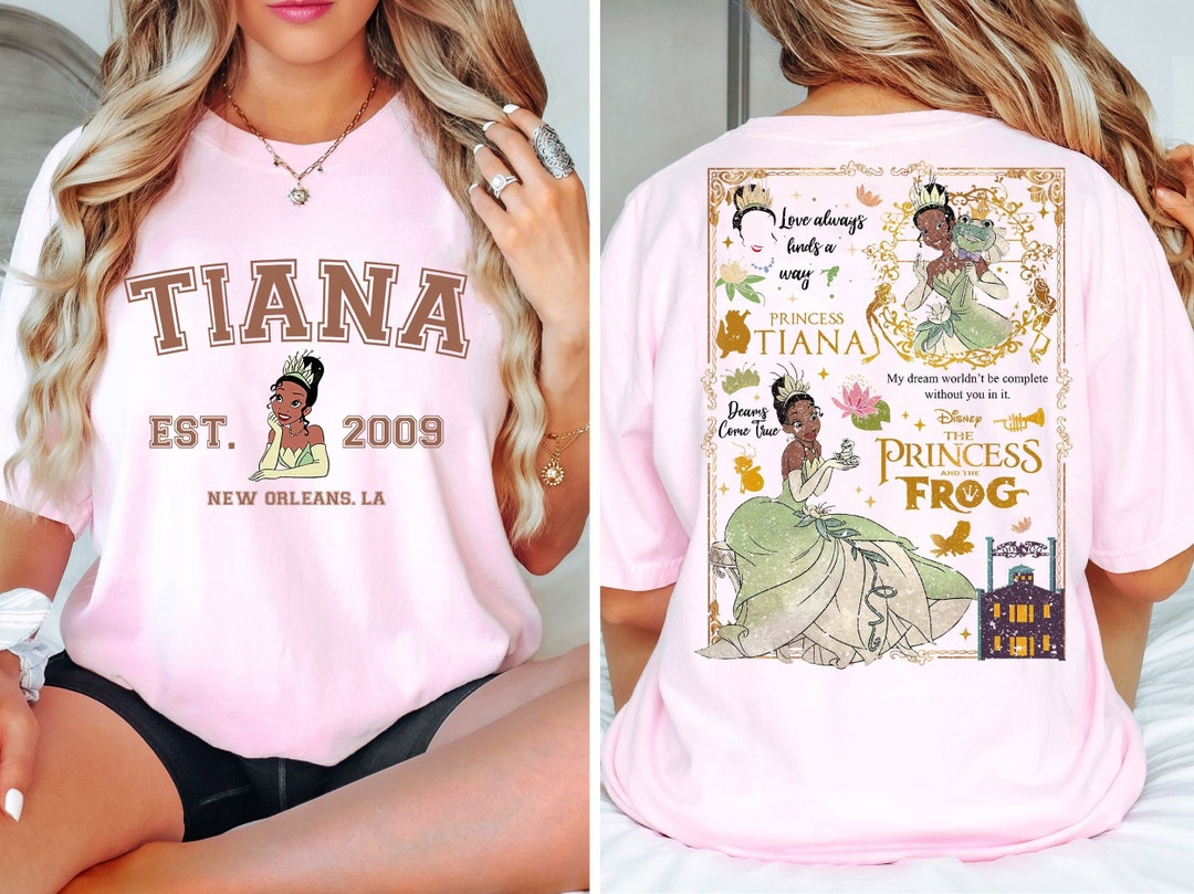 Retro 2-sided Disney Princess and the Frog Shirt, Cute Tiana Princess T ...