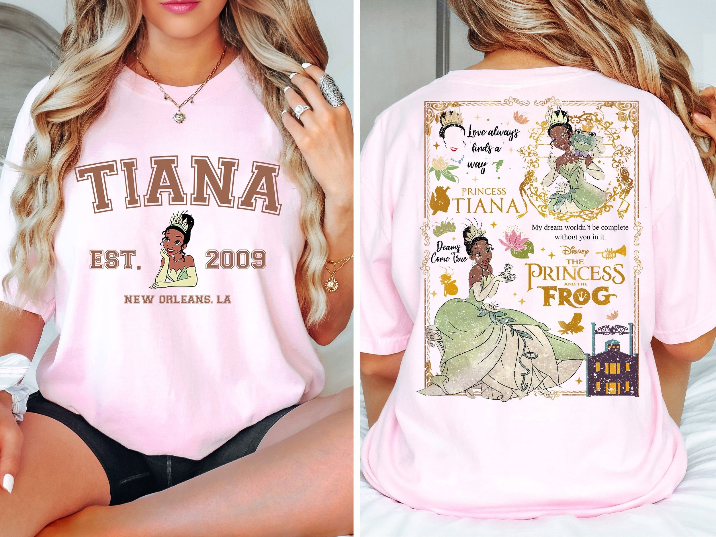 Retro 2-sided Disney Princess and the Frog Shirt, Cute Tiana Princess T ...