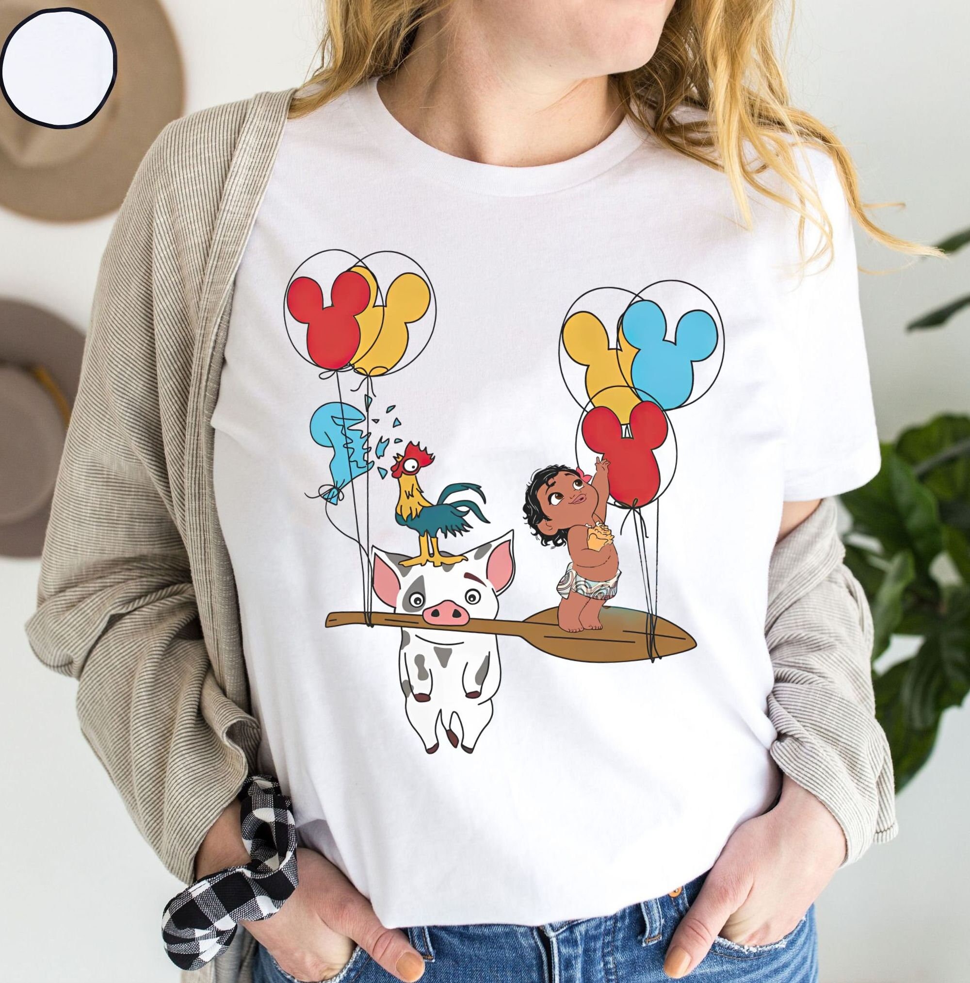 Cute Disney Moana Hei Hei and Pua Mickey Balloons Shirt, Funny Disney ...
