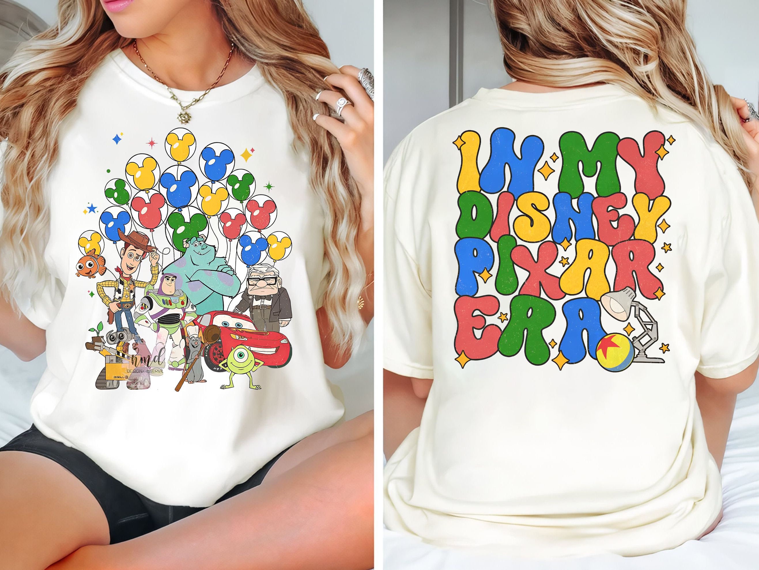 Retro 2-sided in My Disney Pixar Era Shirt, Toy Story, Cars, Monster ...