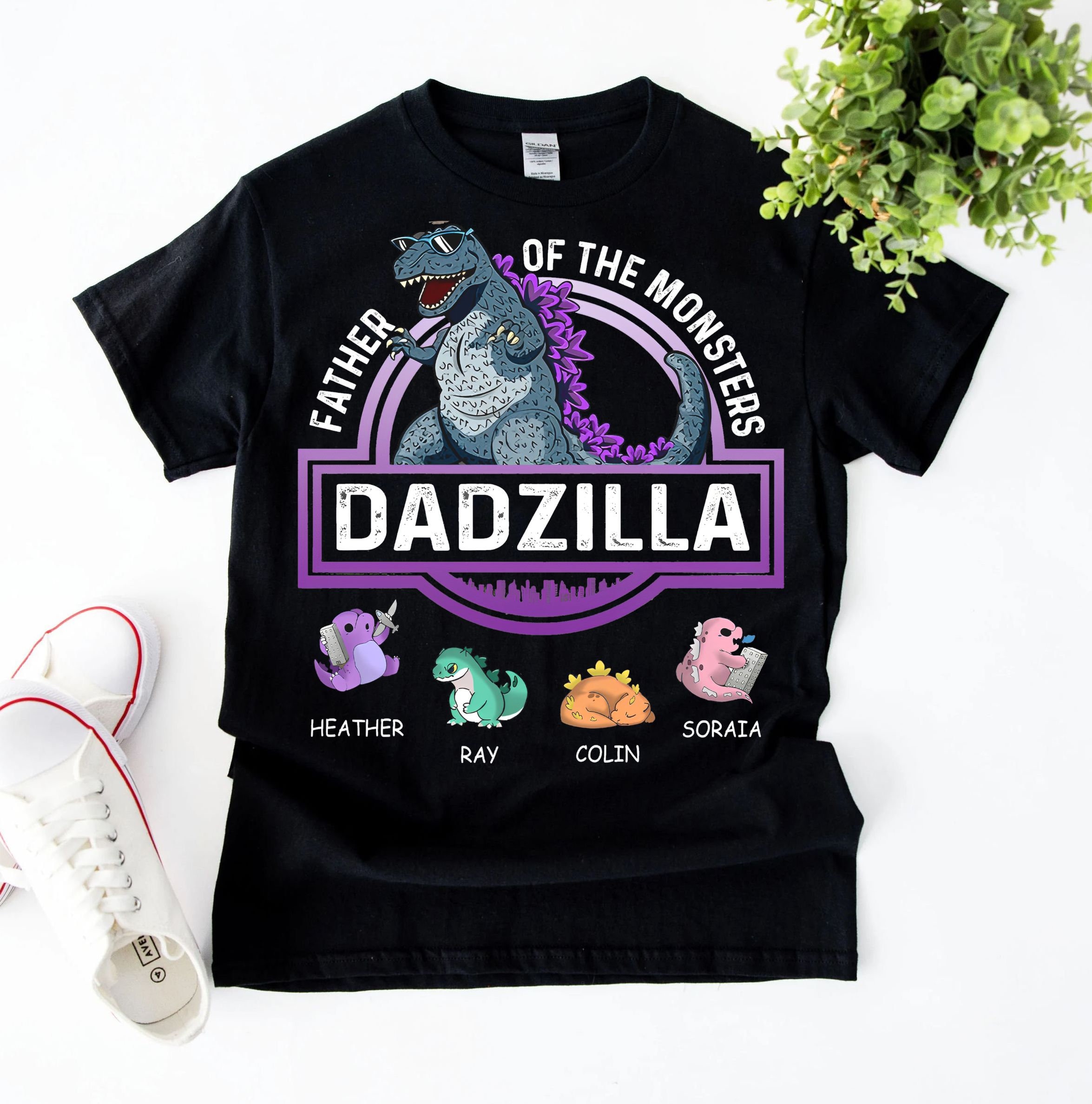 Custom Dadzilla Father of the Monsters Shirt, Cute Dad and Son Matching ...