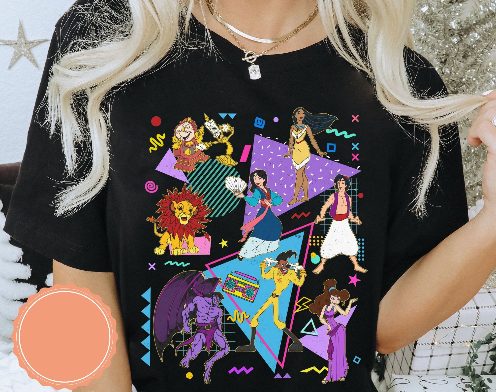 Retro 90S Disney Characters Shirt, Powerline Aladdin Megara Mulan ...